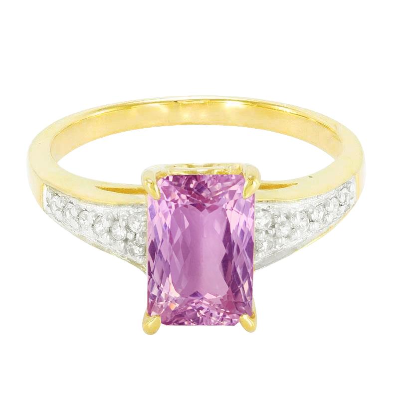 20.70 Ct Rosa Kunzit Und Diamanten Ring Zweifarbiger 14K Edelstein ...